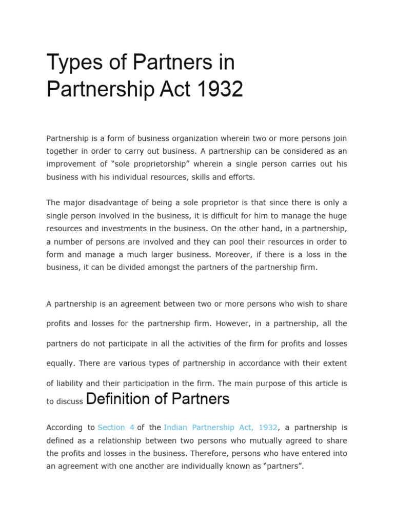 Unit 2 Partnership Act Notes | PDF | Partnership | Limited Liability ...