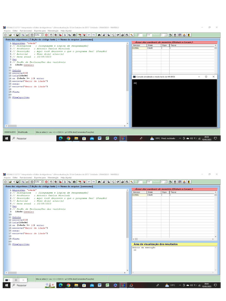 Aula Pratica Visualg | PDF