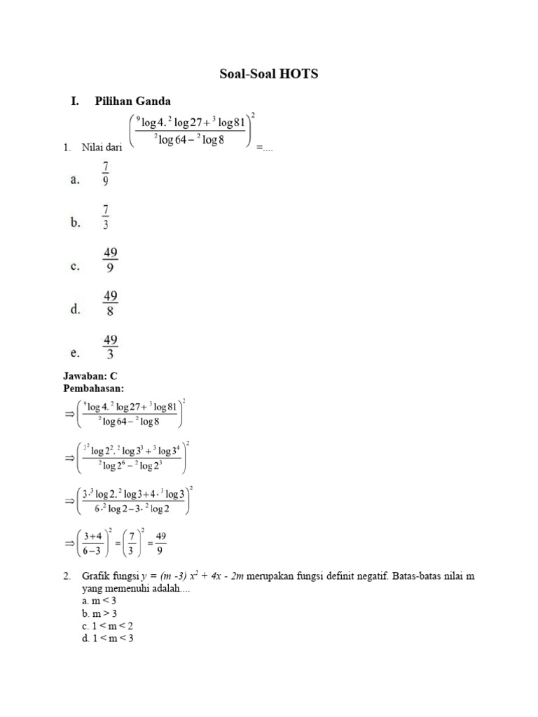 Contoh Soal HOTS | PDF