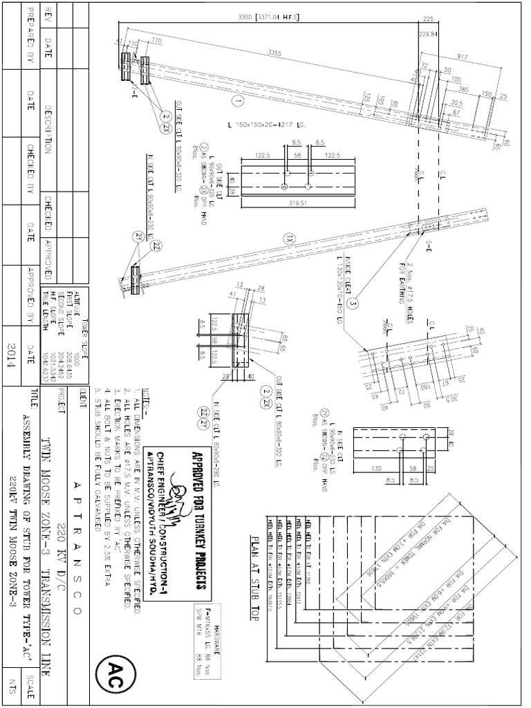 Emc 220 Kv Tower Ac Stub Dwg | PDF