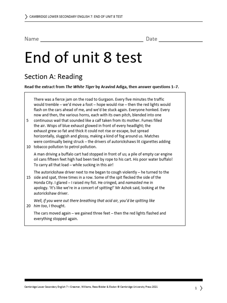 Ls English 7 Unit 2 Test | Pdf | Vehicles