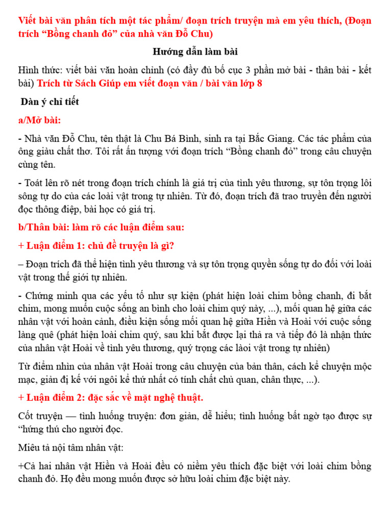 Viet Bai Phan Tich TPVH - Bong Chanh Do | PDF