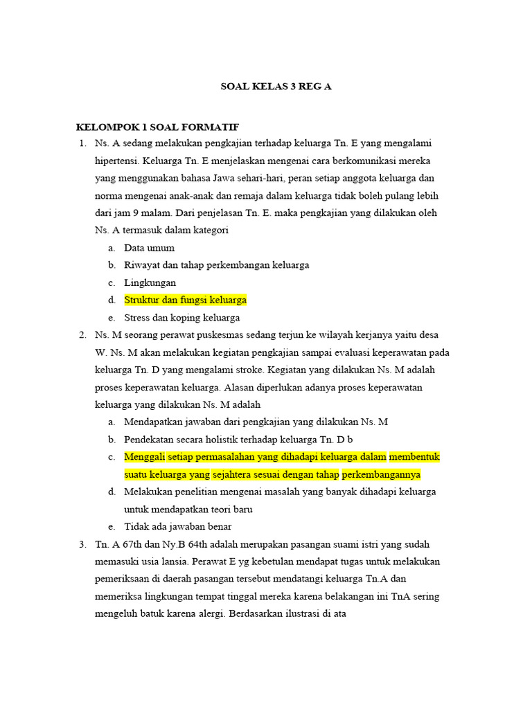 Soal KLG Kelas 3 Reg A | PDF