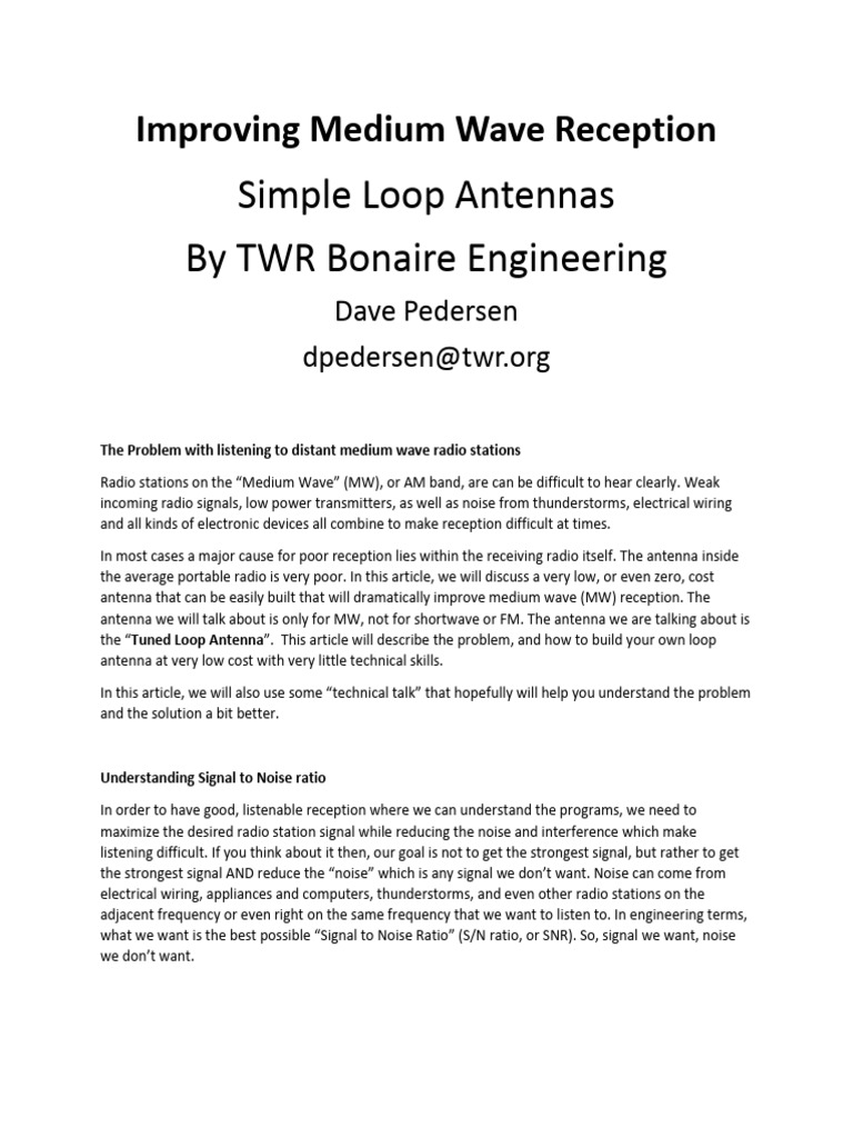 The Simple Box Loop Antenna | PDF | Antenna (Radio) | Radio
