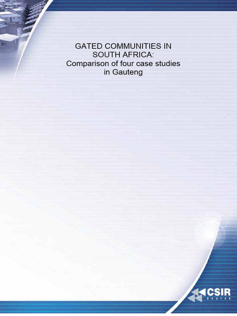 Gated Communities Case Studies | PDF | Johannesburg | Urban Sprawl