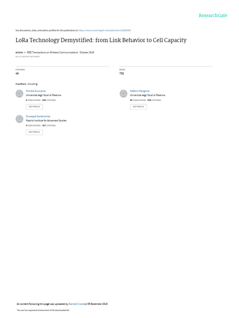 LoRa Technology Demystified | PDF | Modulation | Internet Of Things