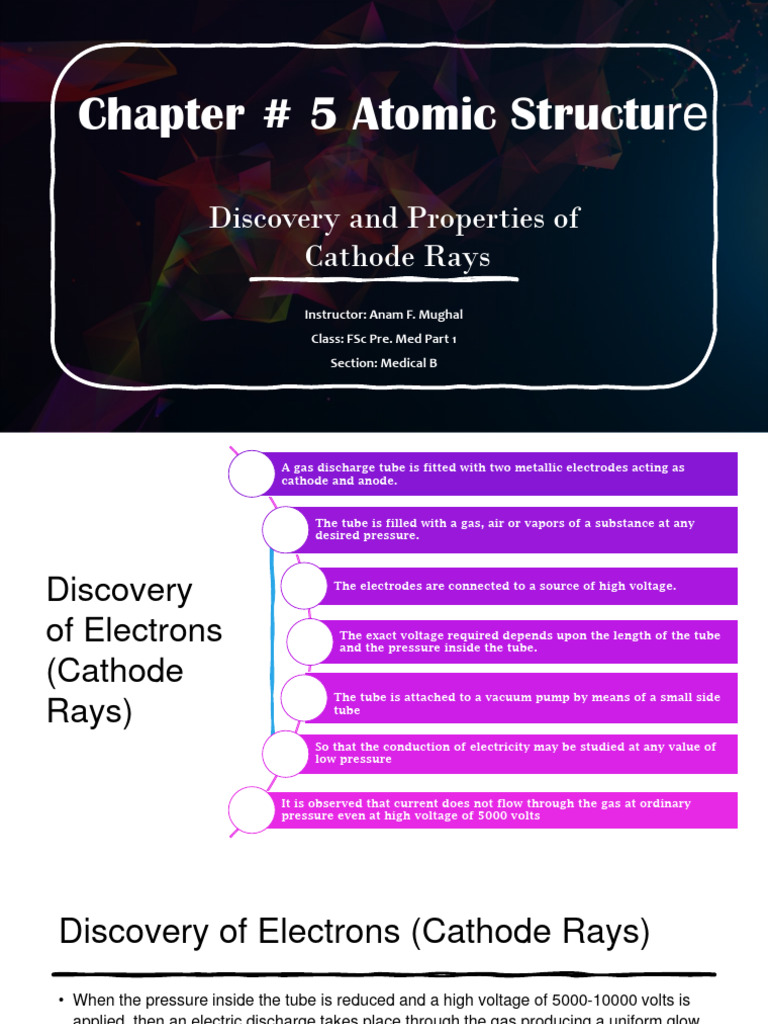 Discovery and Properties of Cathode Rays | PDF | Vacuum Tube | Cathode