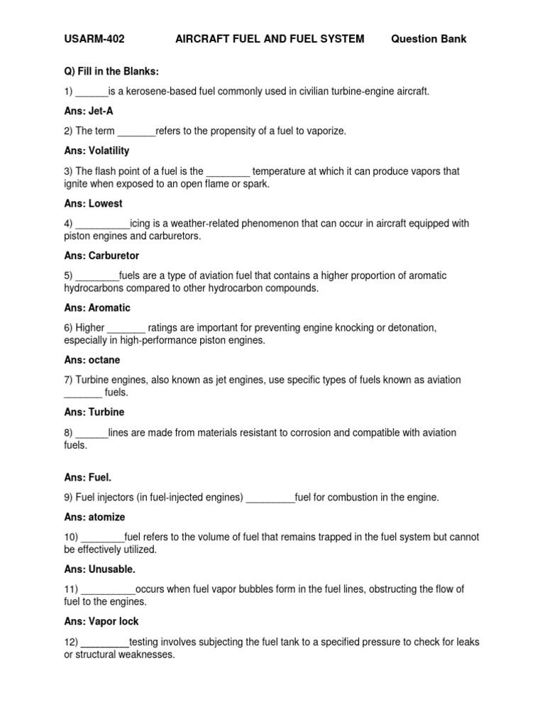 Aircraft Fuel and Fuel System | PDF | Internal Combustion Engine | Jet Fuel