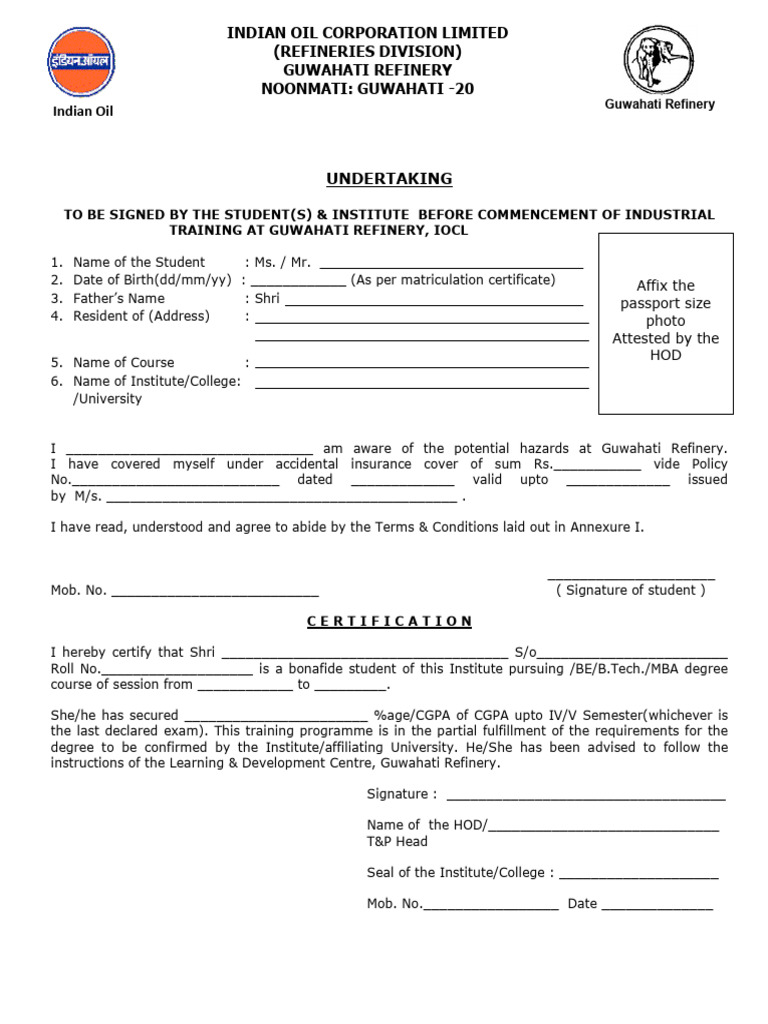 Undertaking | PDF | Qualifications