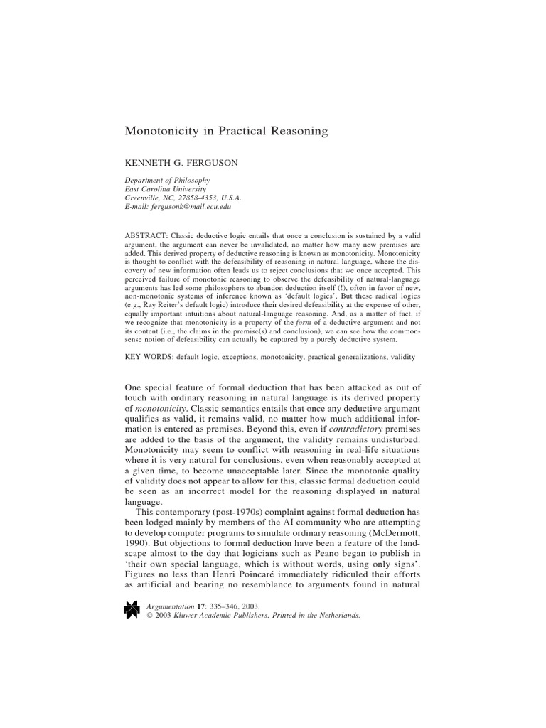 Practical Reasoning Pdf Argument Deductive Reasoning