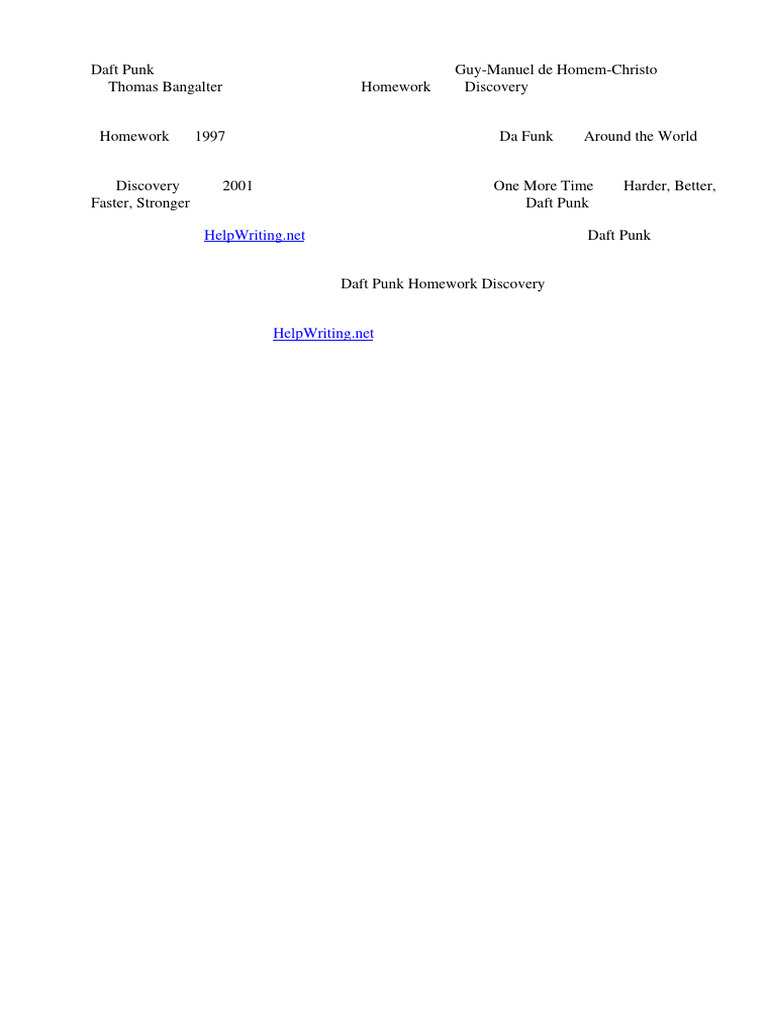Daft Punk Homework Discovery | PDF | Industria de la música | Álbumes