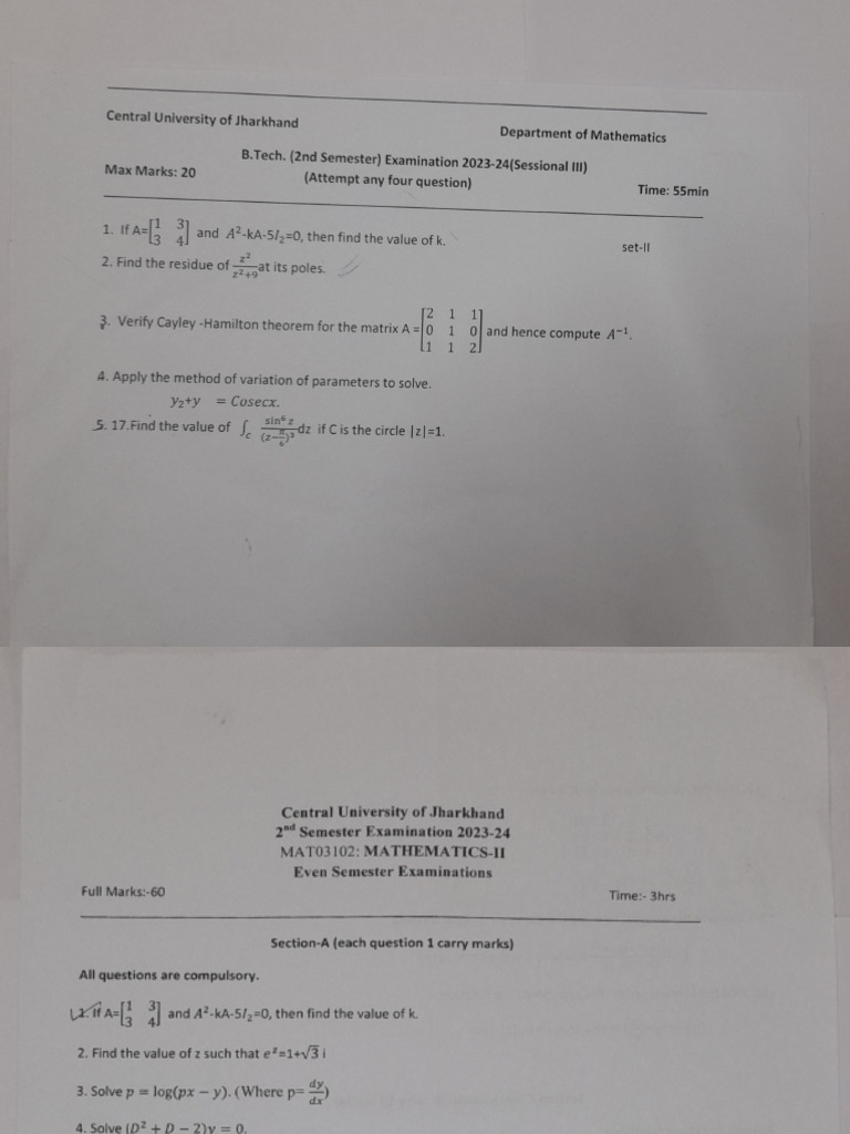 2nd Sem Question Paper | PDF