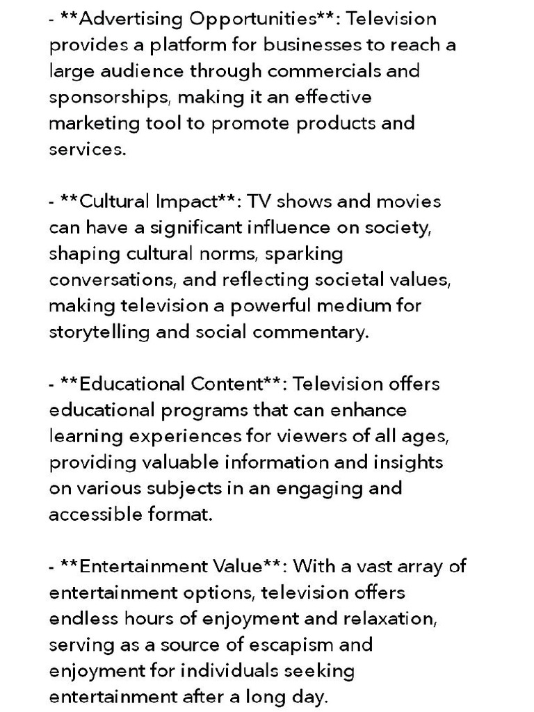 Television Importance | PDF