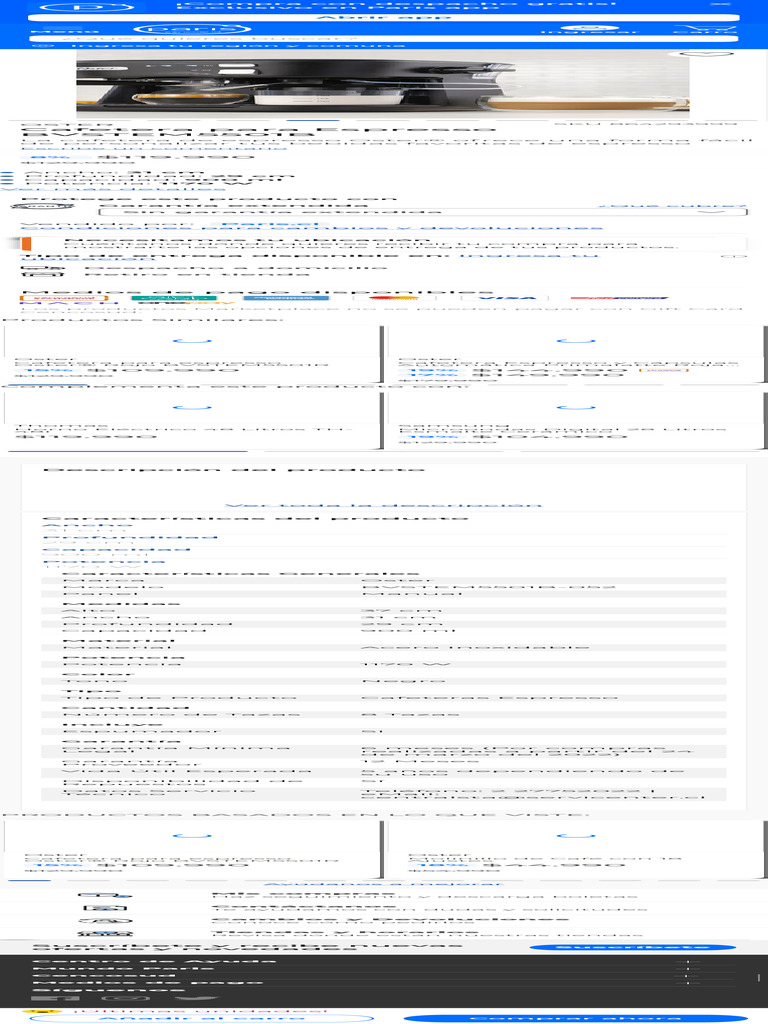 Cafetera para Espresso BVSTEM5501B - Cafeteras | PDF