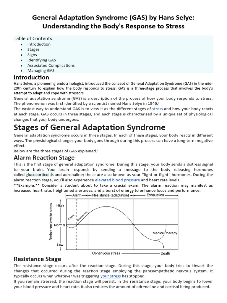 General Adaptation Syndrome | PDF | Stress (Biology) | Social Psychology