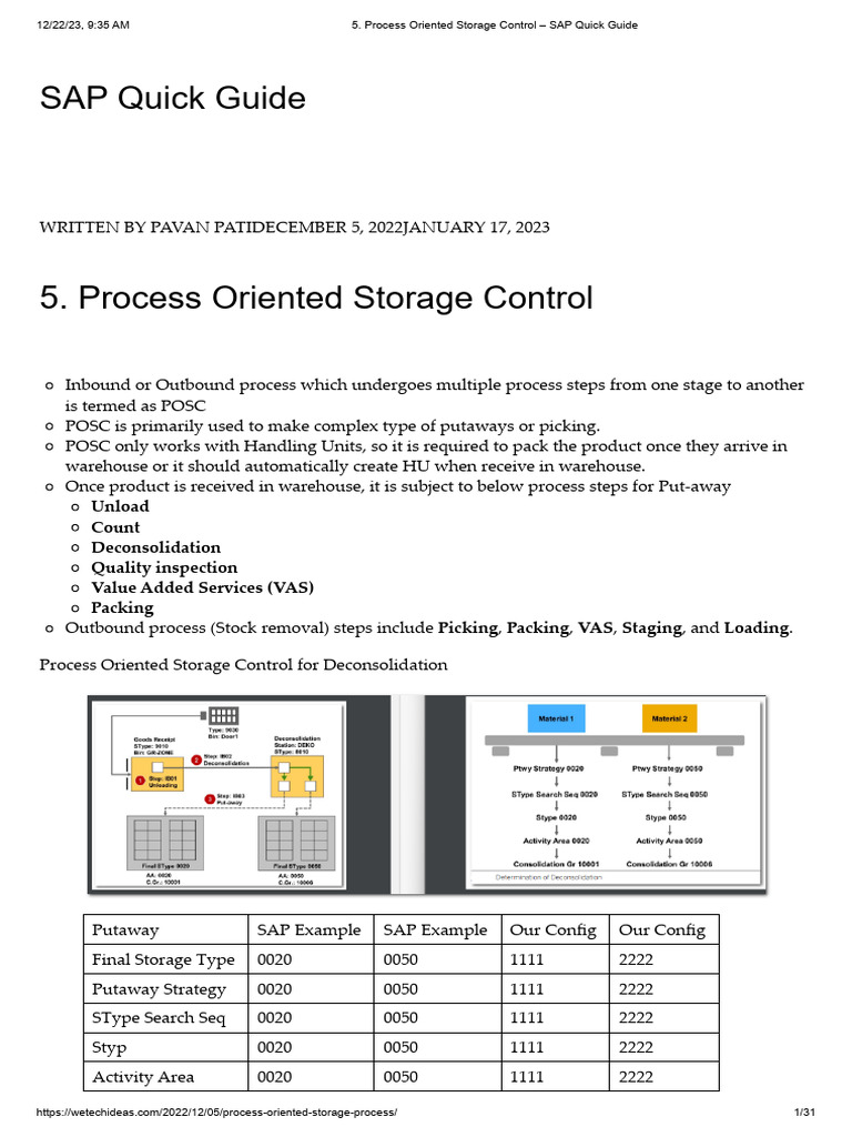 Process Oriented Storage Control - SAP Quick Guide | Download Free PDF | Supply Chain Management ...