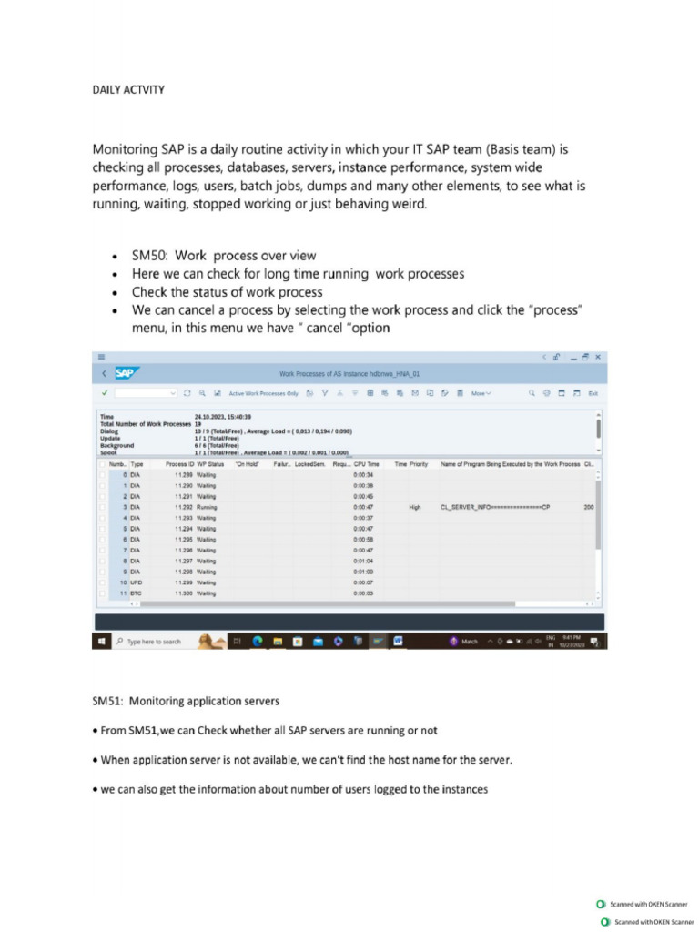 Daily Monitoring Tcodes | PDF