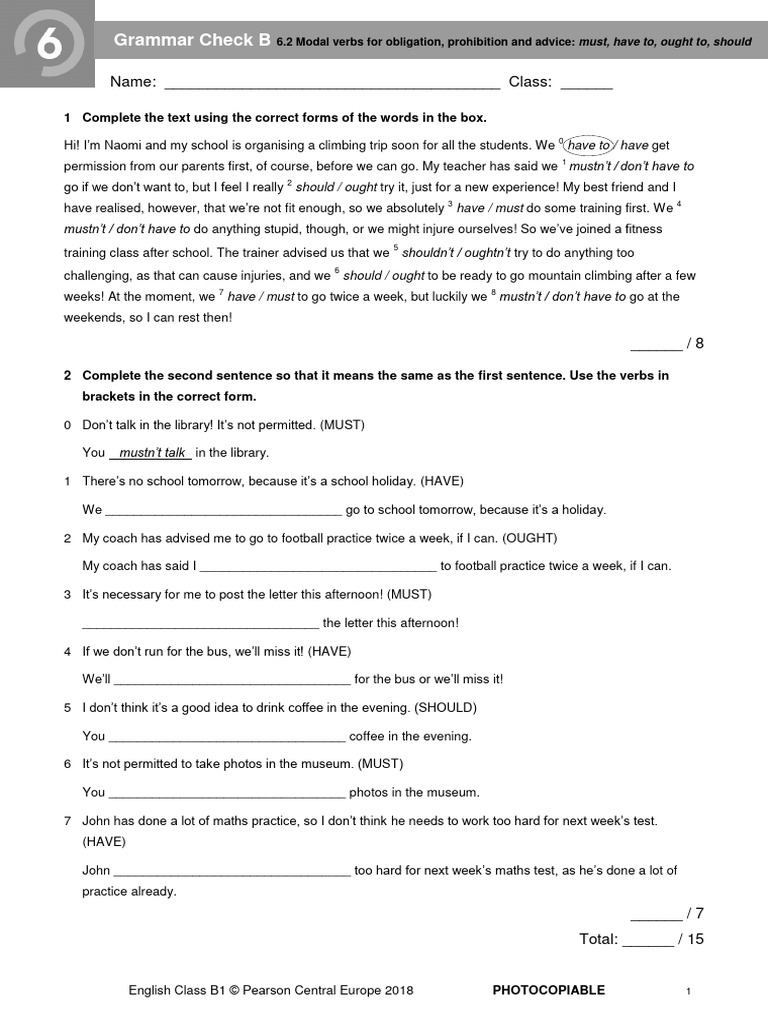 Modal Verbs: Obligation and Advice | PDF | Semantic Units | Language ...