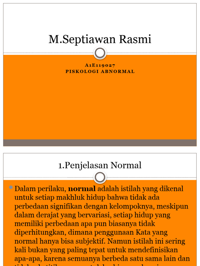 Definisi dan Pengertian Abnormal | PDF