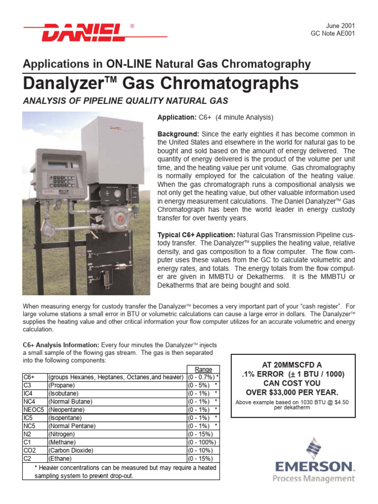 C6+ Danalyzer Application 279KB | PDF | Gas Chromatography | Chromatography