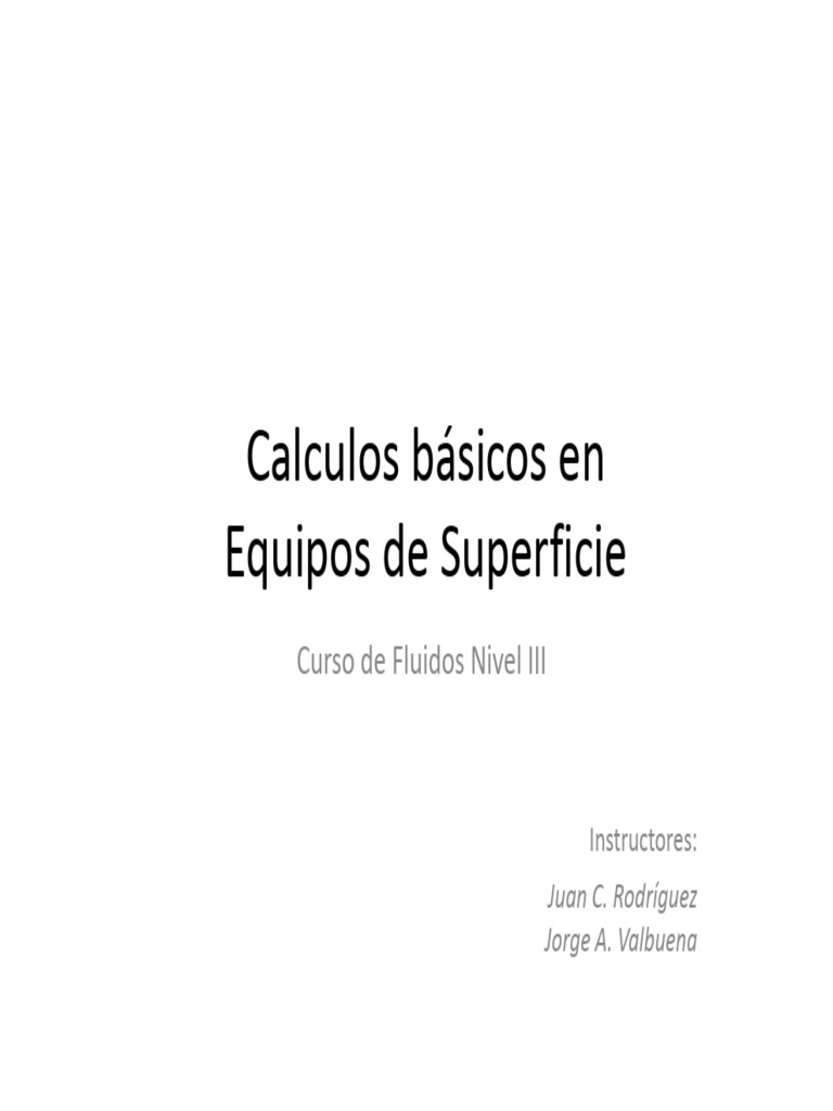 Calculos Básicos en Equipos de Superficie | Descargar gratis PDF ...