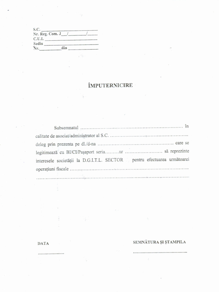 Imputernicire Anaf | PDF