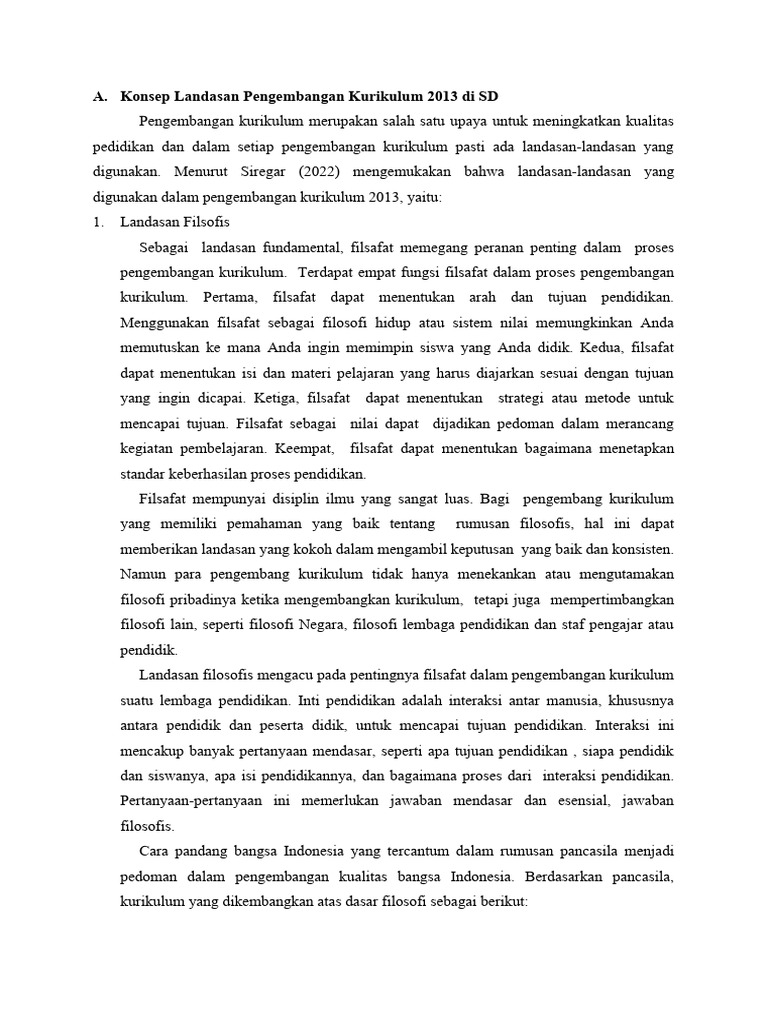 Konsep Landasan Pengembangan Kurikulum | PDF | Karier & Perkembangan
