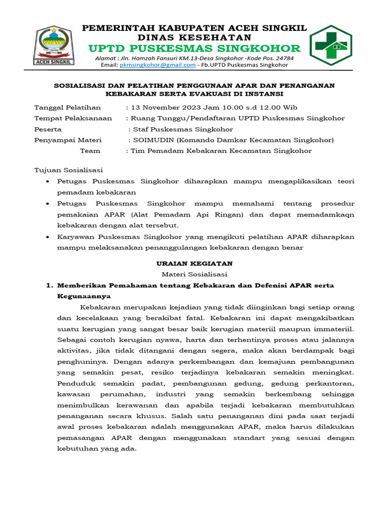 1454 Pelatihan Penggunaan Apar | PDF | Sains & Matematika