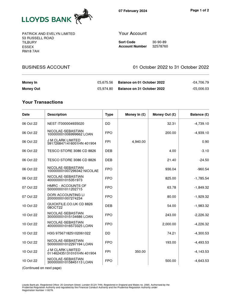 2022 October Statement | PDF | Payments | Banks