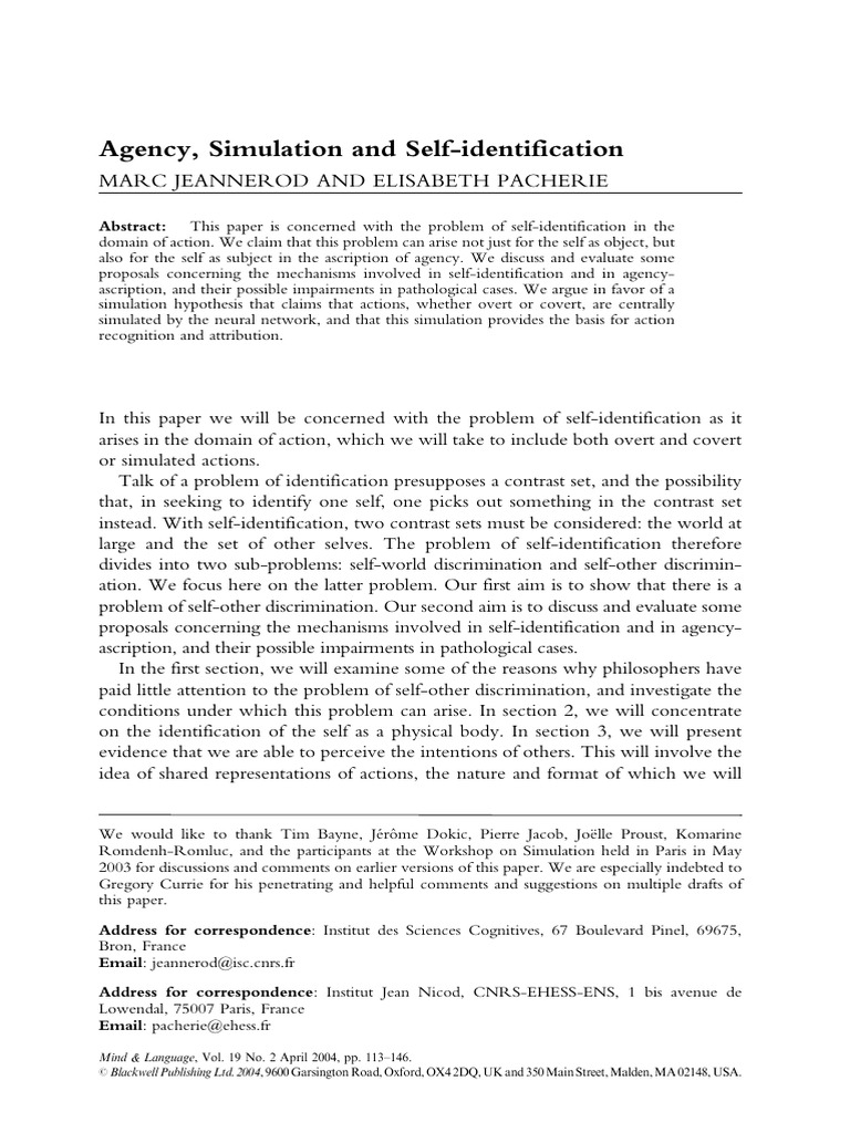 Agency | PDF | Experience | Intention