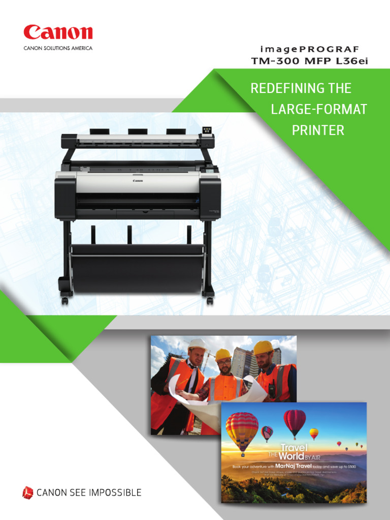 imagePROGRAF TM 300 MFP L36ei Spec Sheet | PDF | Image Scanner | Printer (Computing)