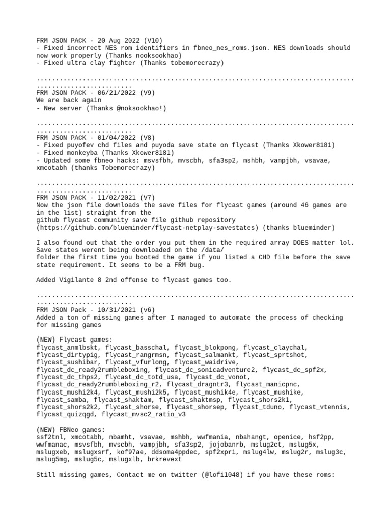 Frmjson Changelog | PDF | Computing