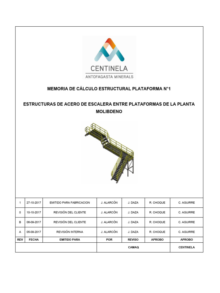 Memoria de Calculo Estructural Plataforma N°1 Rev. 1 | PDF | Acero ...