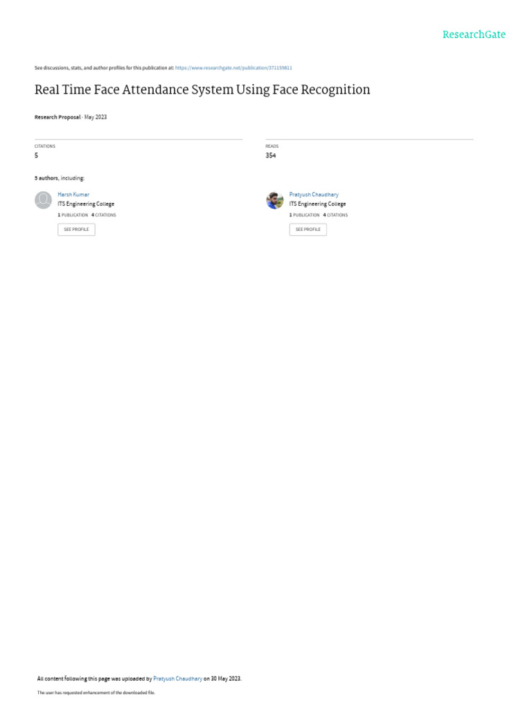 Real Time Face Attendance System Using Face Recognition: Research Proposal | PDF | Deep Learning ...