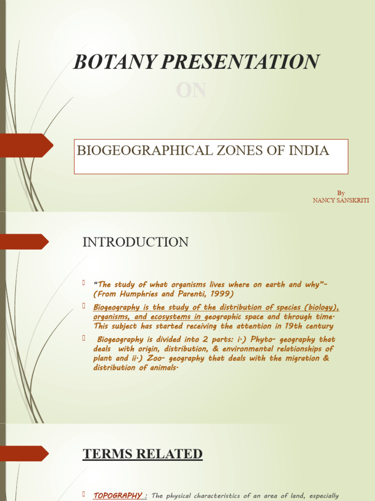 Botany Presentation Biogeographical Zones | PDF | Longitude | Latitude