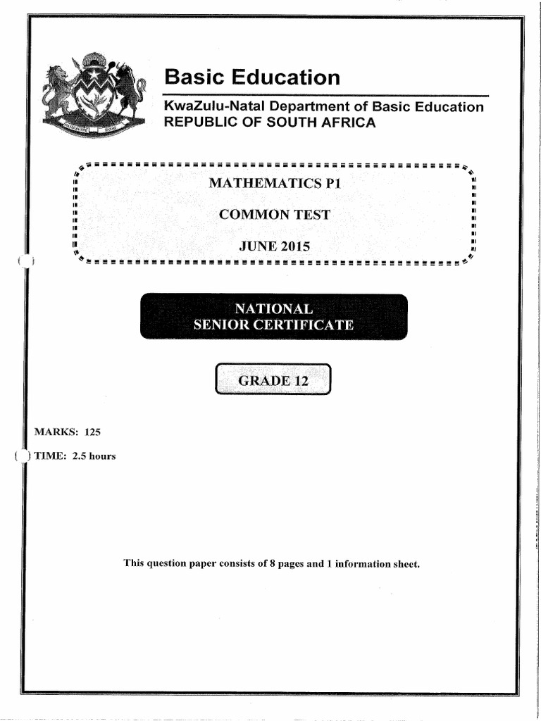 2015 June Maths P1 QP Memo | PDF