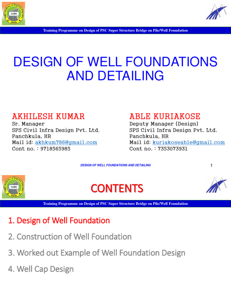 Well Foundation Design and Detailing Guide | PDF | Deep Foundation ...