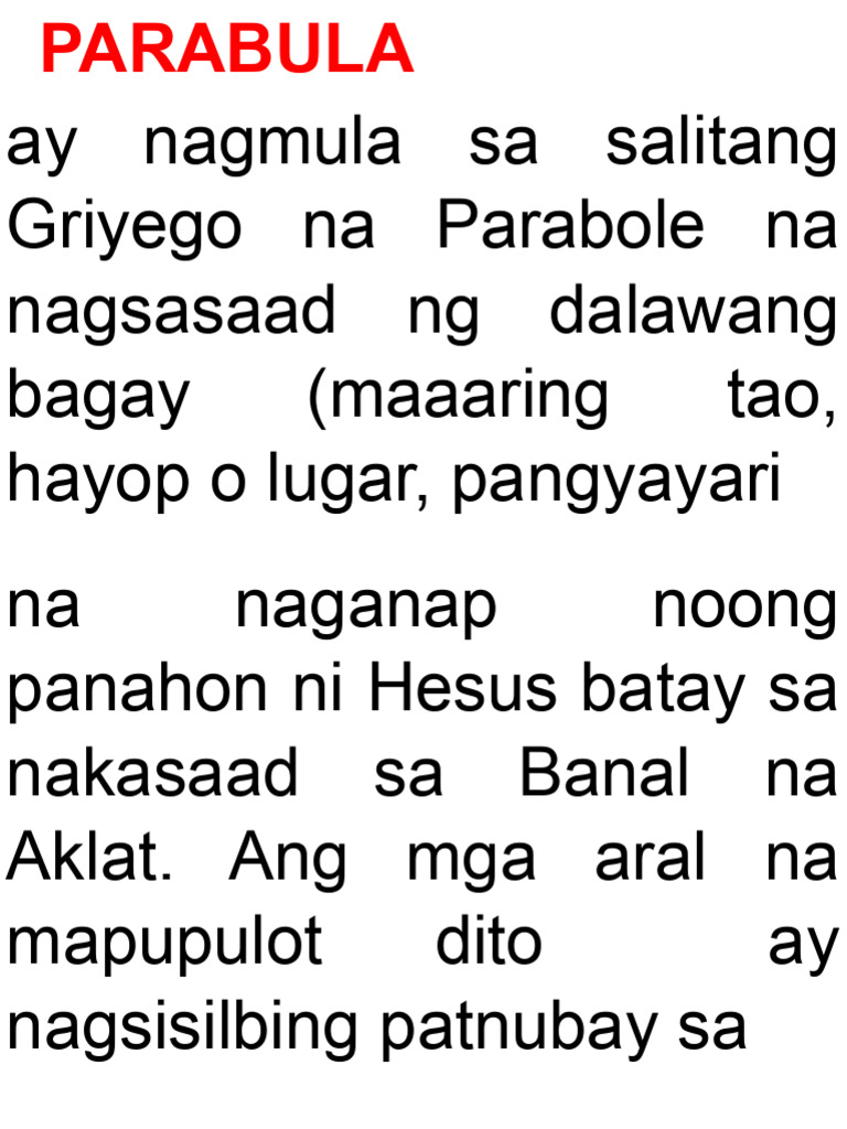 PARABULA - TALINGHAGA NG MAY-ARI NG UBASAN (AutoRecovered) | PDF