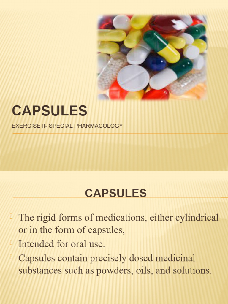 Capsules Exercise II - Special Pharmacology | Download Free PDF ...