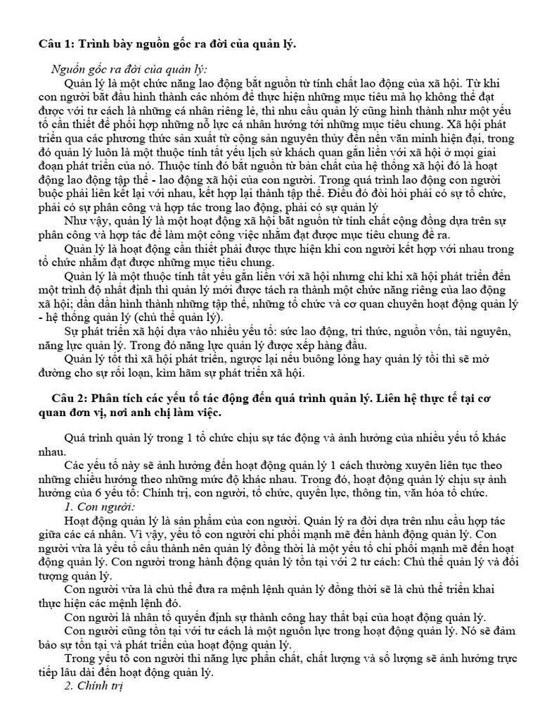 Tự luận QLH | PDF