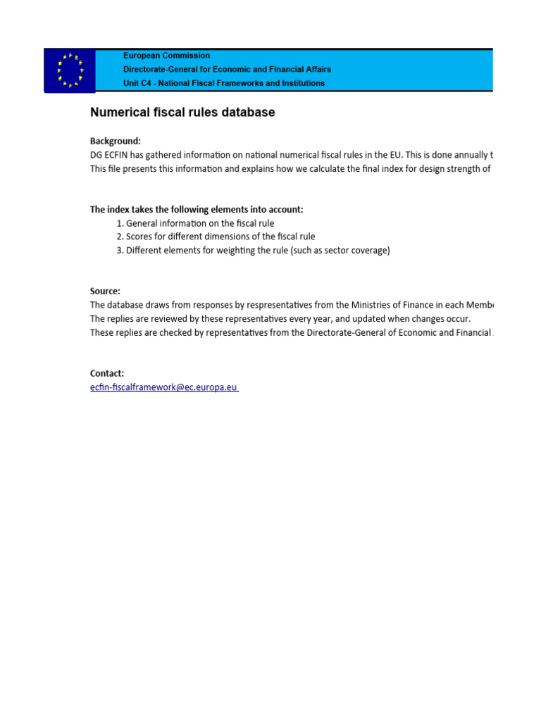 Design of Numerical Fiscal Rules 2021 | PDF | Government Budget Balance ...