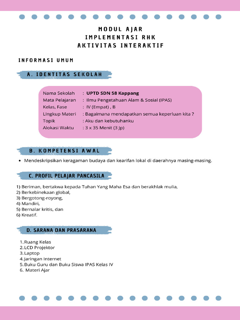 Modul Ajar Aktivitas Interaktif Suwaldi | PDF