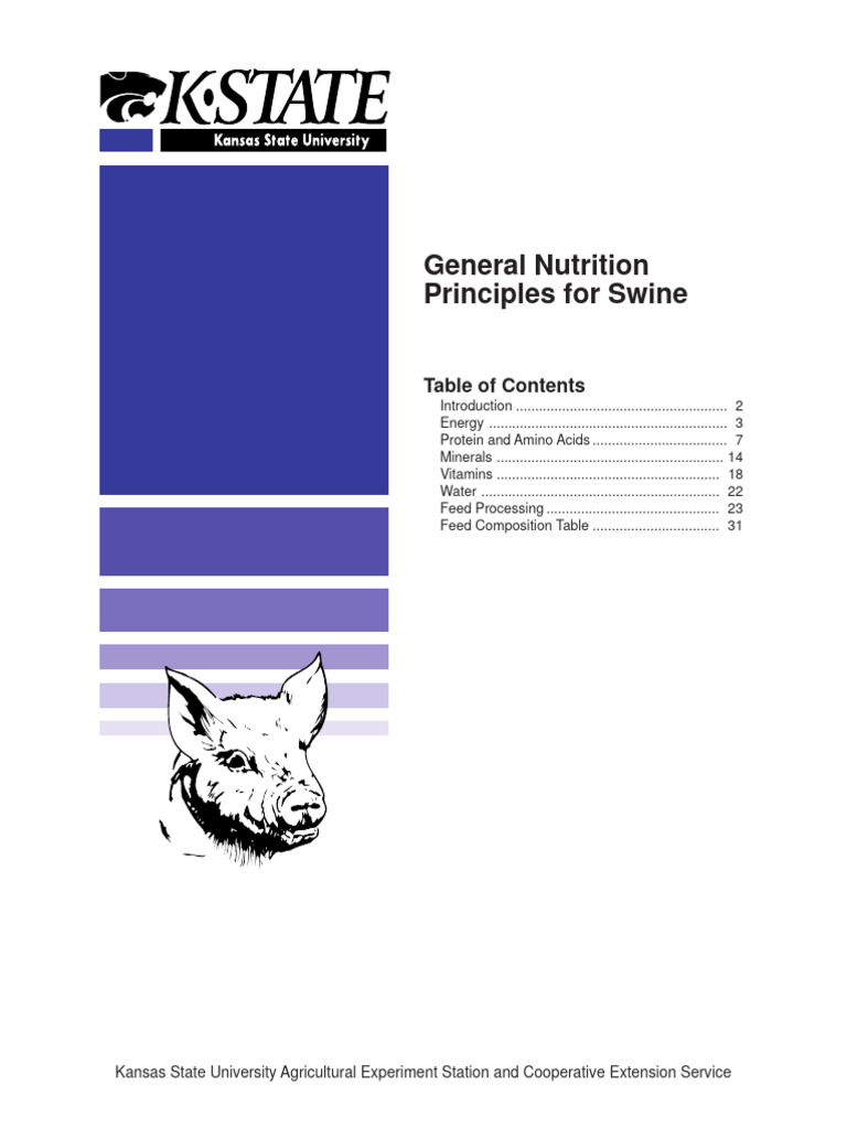 General Nutrition Principles For Swine | PDF | Cereals | Soybean
