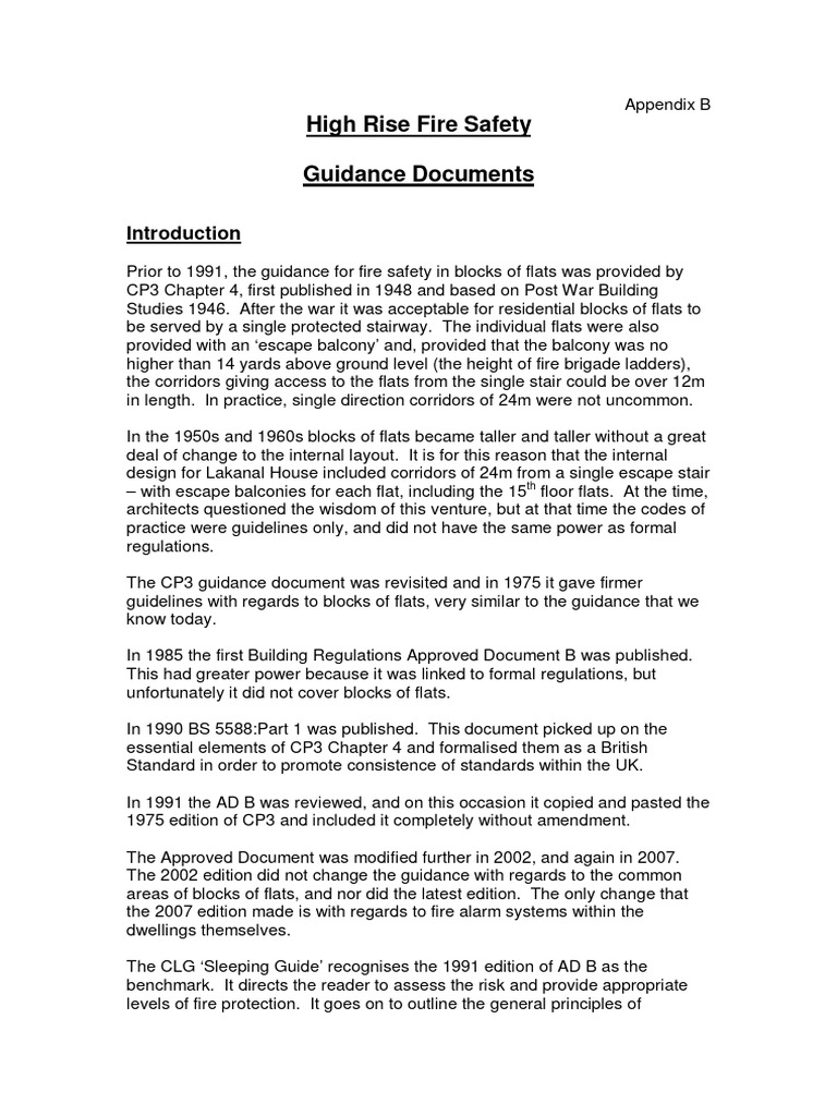 Item 7 - Appendix B - High Rise Fire Safety v1 3 | PDF | Stairs | Safety