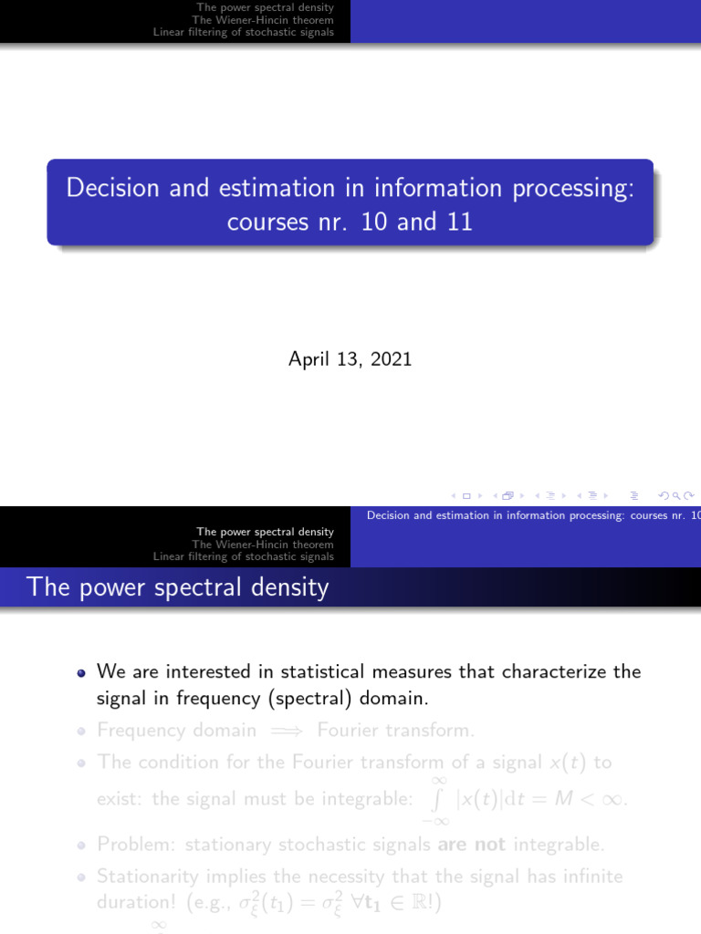 Curs 10 DEPI - Sa3 - Slides - en | Download Free PDF | Spectral Density | Fourier Analysis