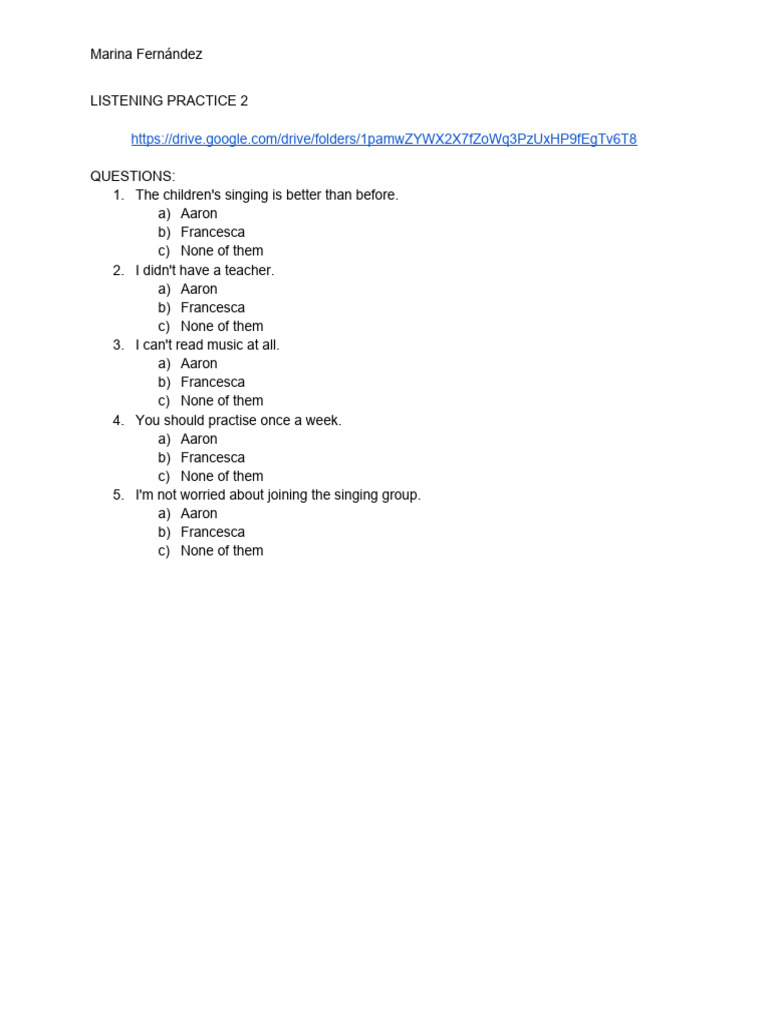 Listeing Practice 2, Eoi B1 | PDF