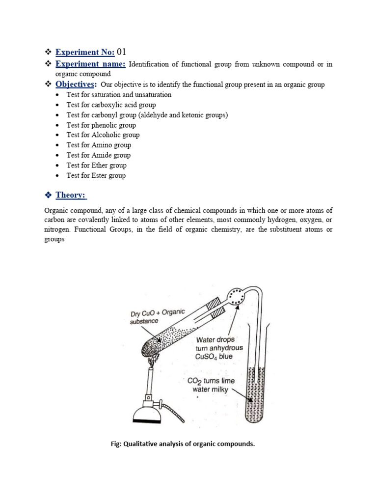 Functional Group Identification Guide | PDF | Functional Group ...