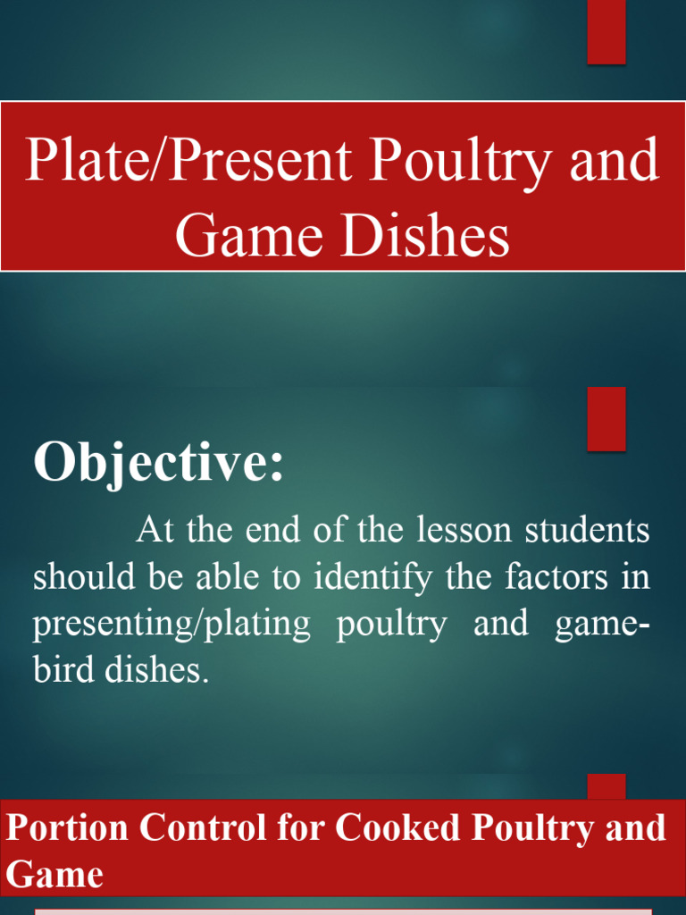 Plating Techniques for Poultry Dishes | PDF | Foods | Food And Drink ...