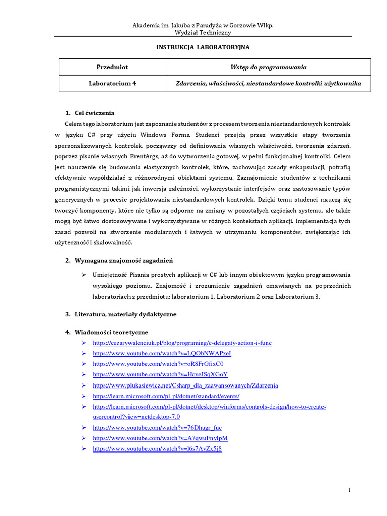 Wstęp Do Programowania - Laboratorium 04 | PDF