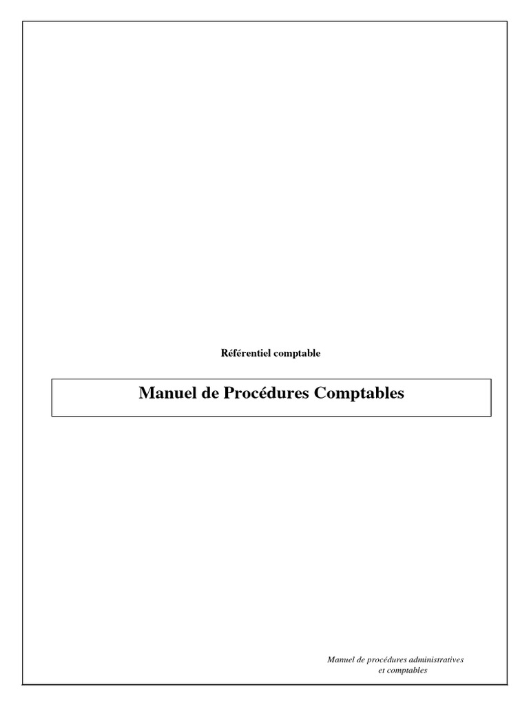Manuel de Procédures Comptables et Administratives | PDF | Comptabilité ...